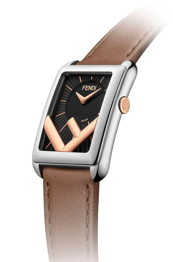 Fendi Runaway 22.5x32mm Watch In Stainless Steel & Brown - 50% Off